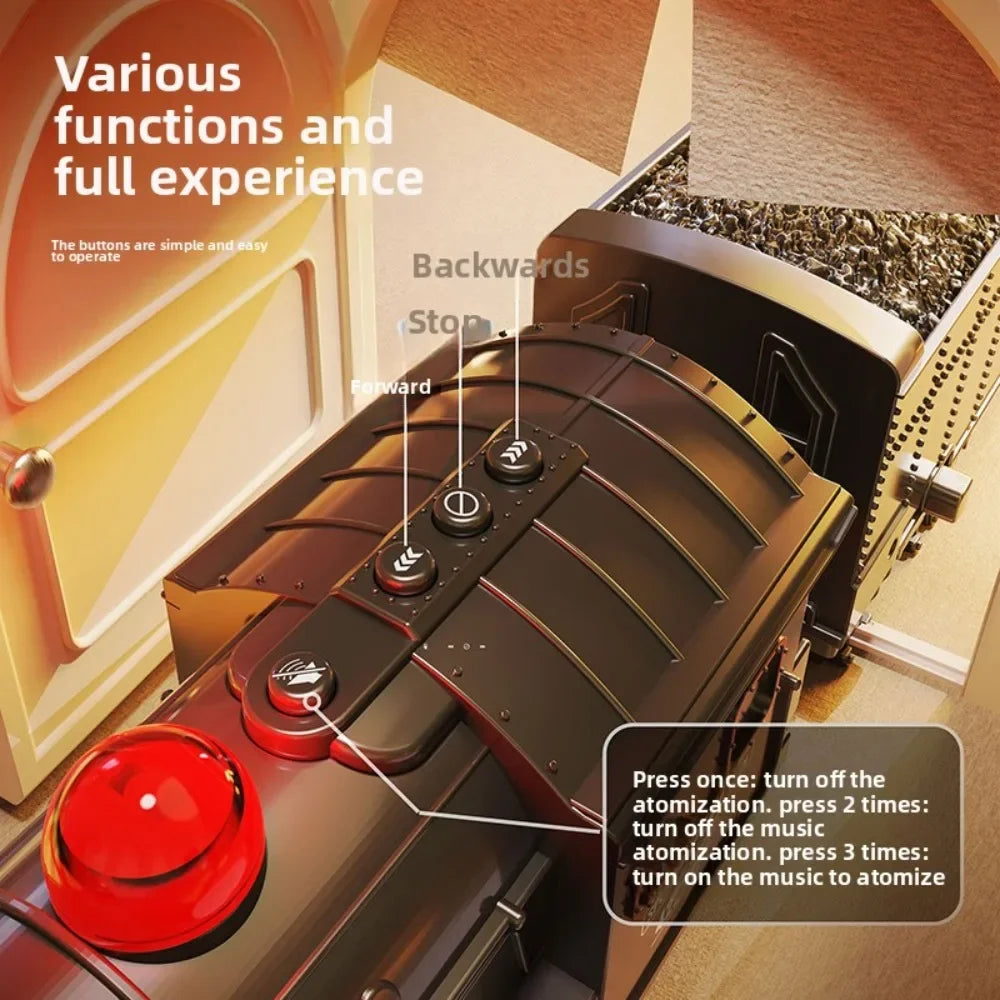 Retro Electric Steam Train Set – Classic Model with Tracks, Smoke, Sou ...